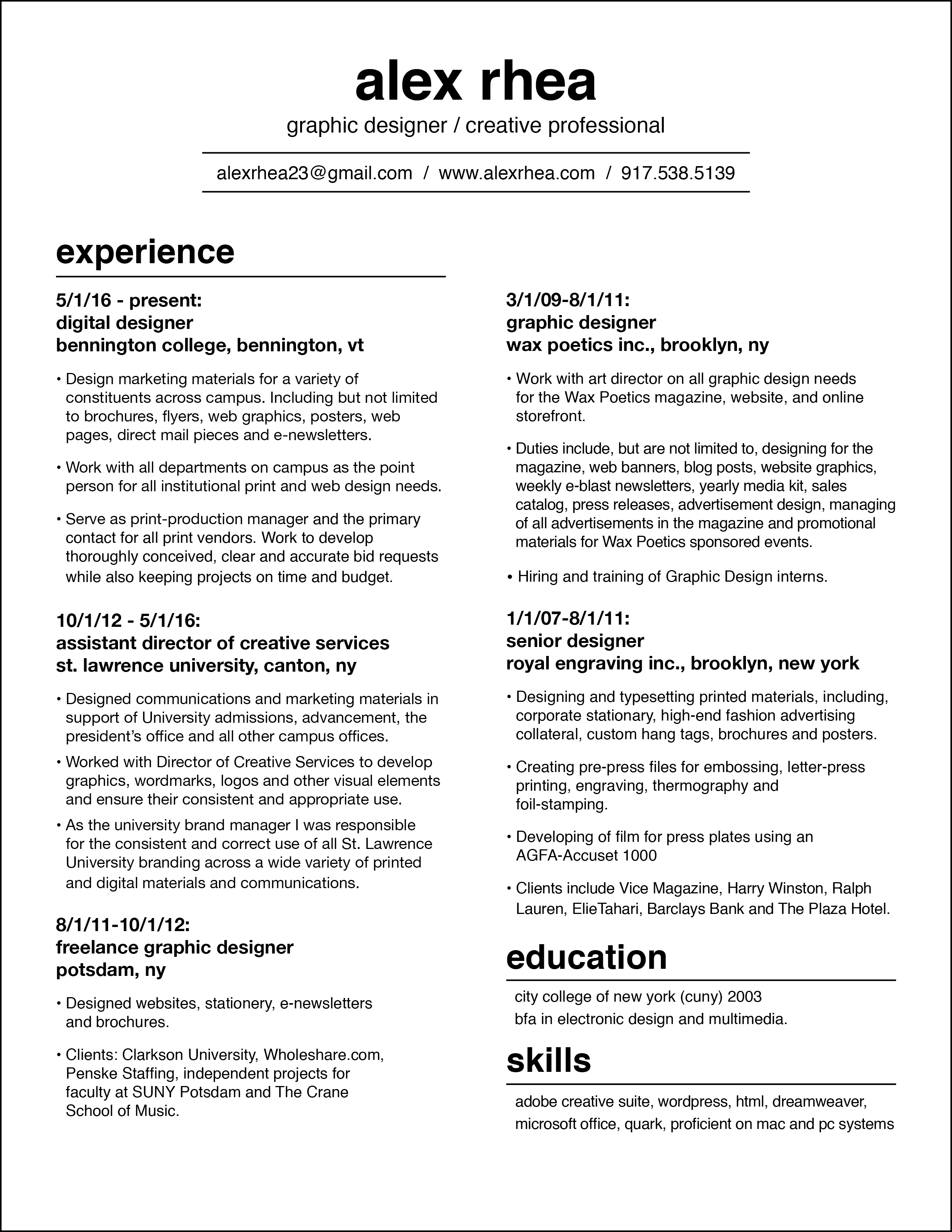 Alex_Rhea_Resume | Alex Rhea